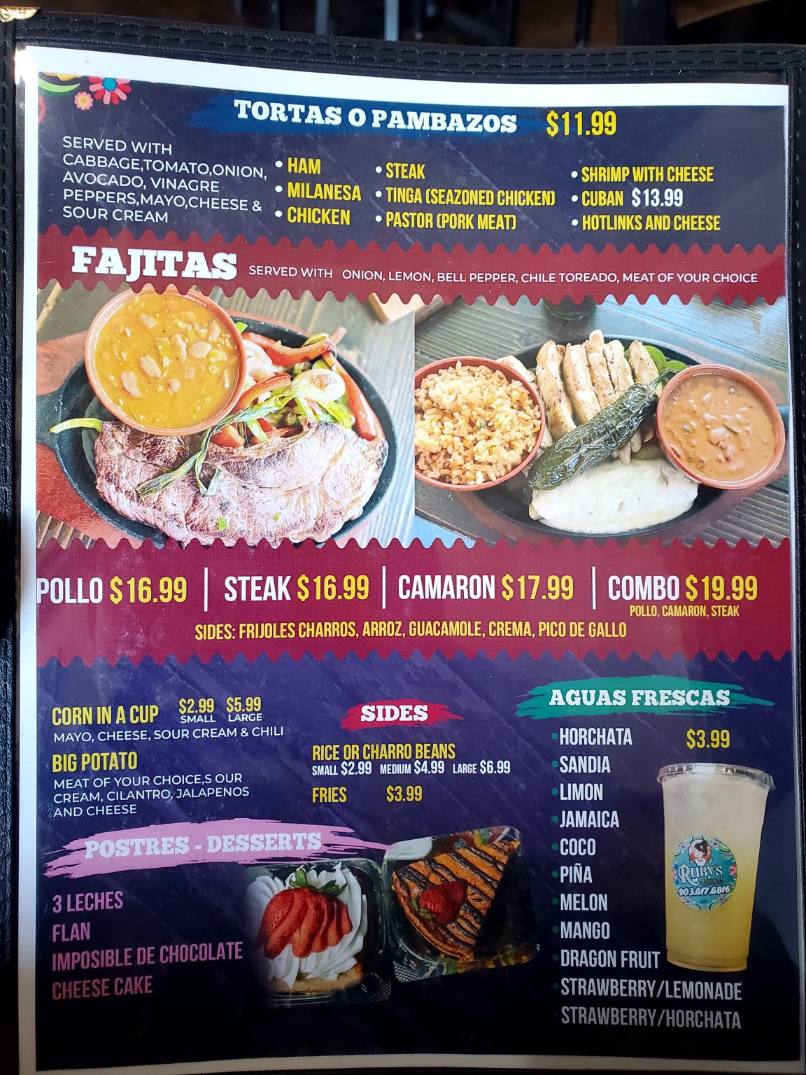 Ruby's Mexican Restaurant Menu (update November 2025)